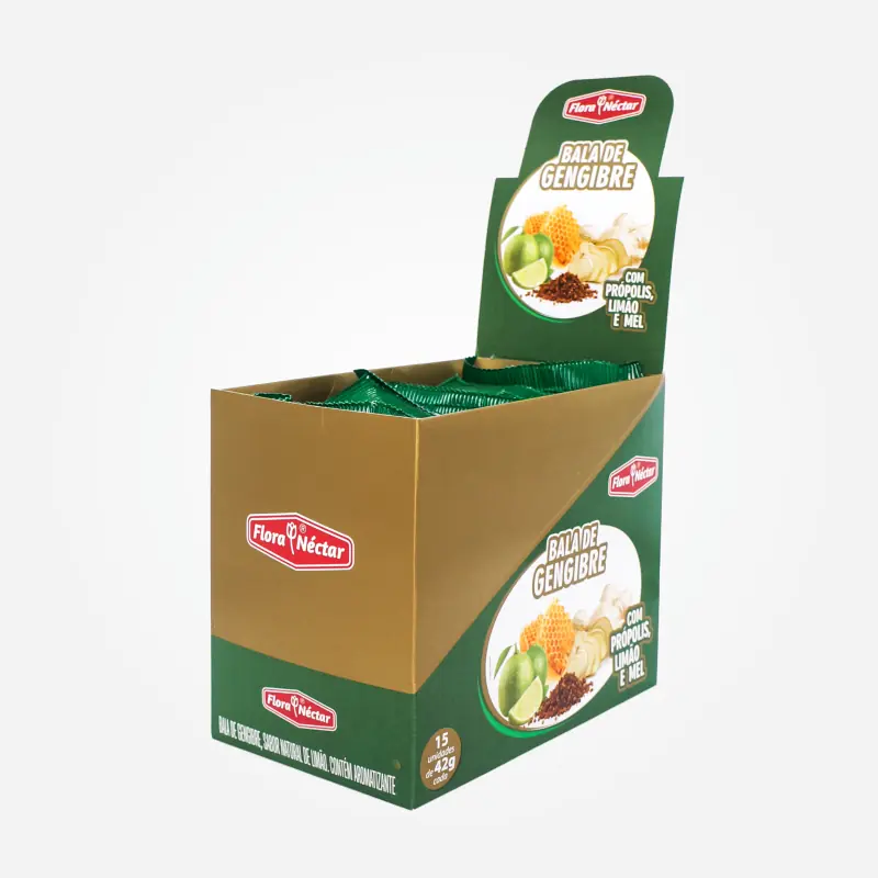 Display Bala de Gengibre com Própolis Limão e Mel - Loja Flora Néctar